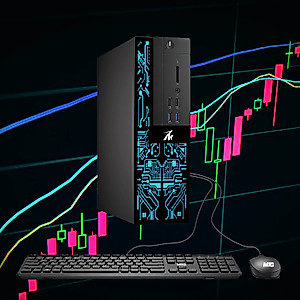 TechMagnet Trading Desktop PC Siwa 6 Intel Corei5-6500, 16GB RAM, 120GB SSD, 2TB HDD, 4 New 24” LED Monitors, 2 Network Cards, Trading Platform Support, MTG Keyboard & Mouse Win 10 Pro (Renewed)