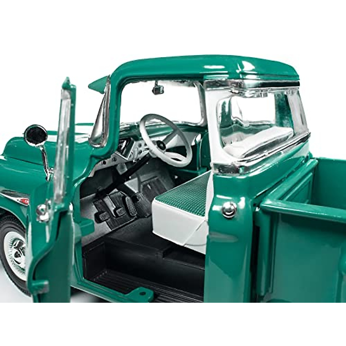 1957 Chevy 3100 Stepside Pickup Truck Ocean Green Hemmings Motor News Magazine Cover Car (August 2016) 1/18 Diecast Model Car by Auto World AW293