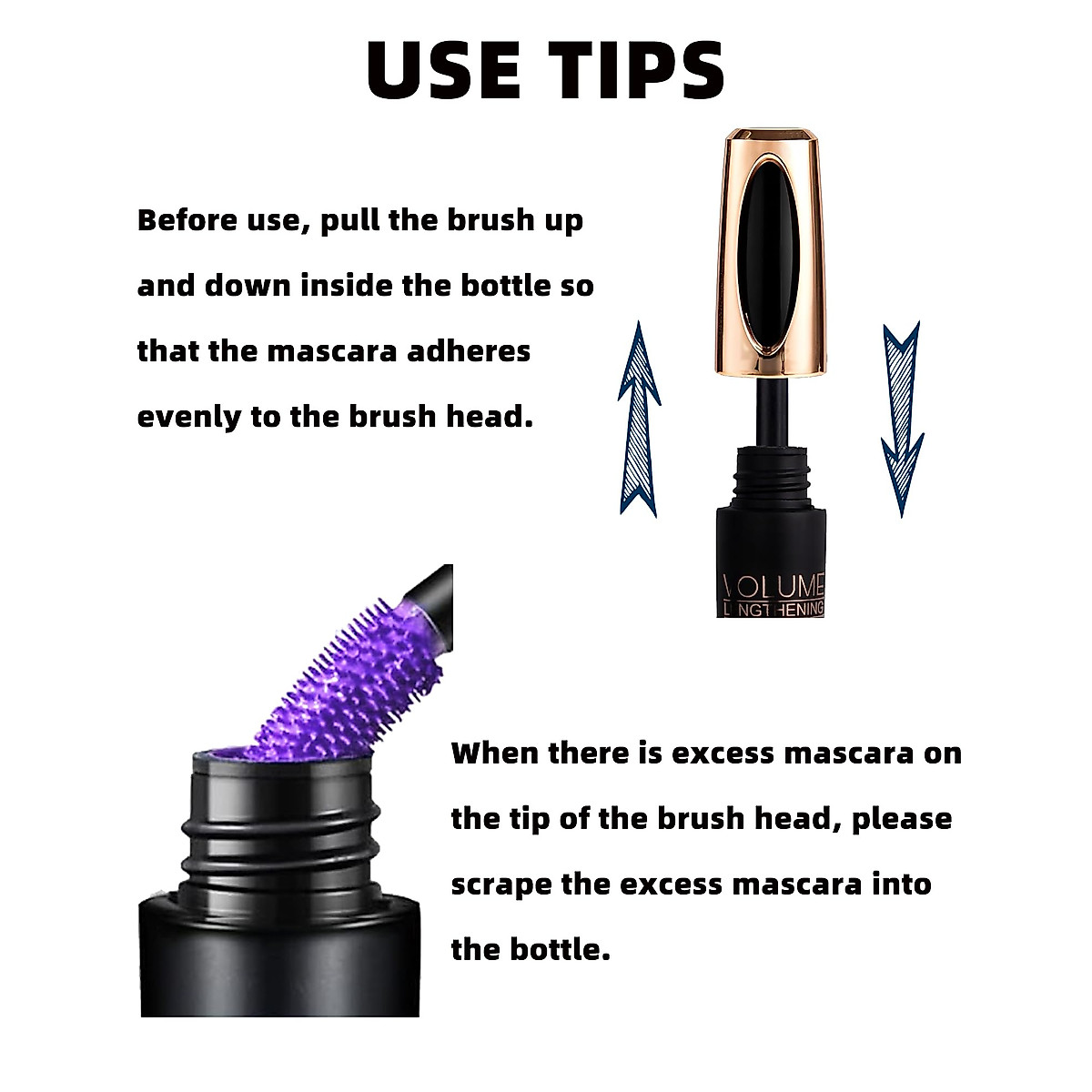 Brown Waterproof Mascara for Eyelashes,5D Silk Fiber Liquid Lash Extensions Colored Tubing Mascara with Eyelash Brush,Long Lasting Smudge-Proof Volume and Length,Christmas Party Makeup Gift for Women