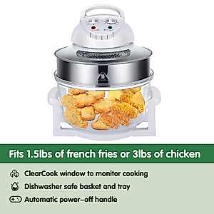 17L Air Fryer By Gagalayong, Turbo Portable Air Fryer, Infrared Convection, Electric Large Halogen Oven Countertop,Cooking 360°Heating Prepare Quick Healthy Meals, French Fries Oven Roaster
