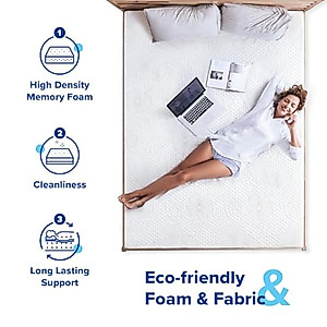 Olee Sleep Cal King Mattress, 10 Inch Gel Memory Foam Mattress, Gel Infused for Comfort and Pressure Relief, CertiPUR-US Certified, Bed-in-a-Box, Medium Firm, Blue, Cal King Size