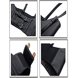 KANCY KOLE Womens Faux Leather Steampunk Sexy Underbust Waist Belt Corset(M,Black)