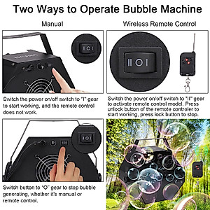 Bubble Machine, VIRFUN Professional Metal Bubble Machine with Wireless Remote Control and Automatic, Outdoor or Indoor Use
