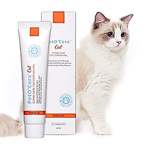 Breezytail PetO’Cera Itchy Skin Relief Treatment Cream for Cats - Paw Lotion Soothing Balm | Cat Skin Ointment & Dermatitis Solution for Normal Dry Irritated and Sensitive Skin | 1.35oz