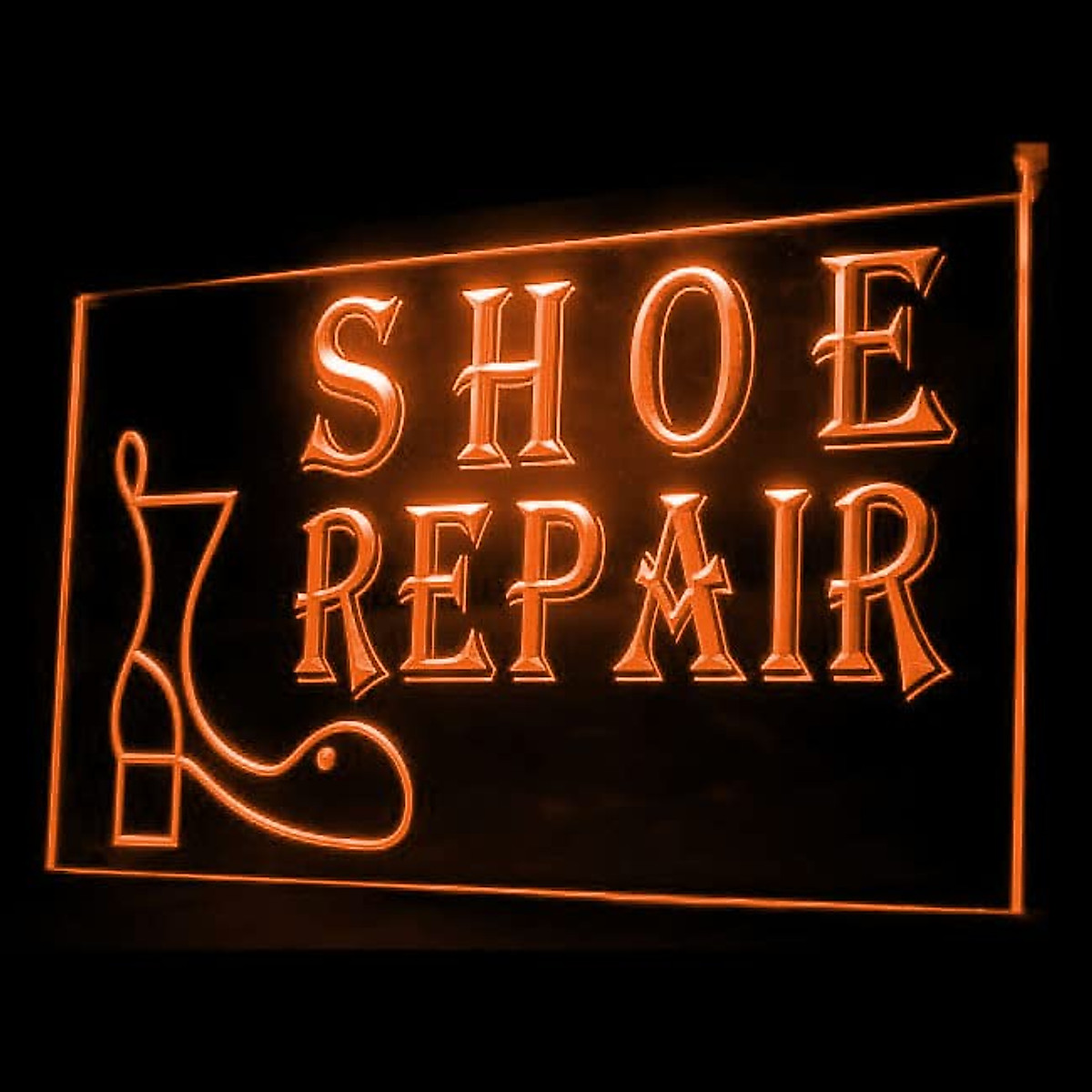 190025 OPEN Shoe Repair LADIES Leatherworking Boot Shop Store Display LED Light Neon Sign (21.5" X 12", Orange)
