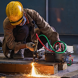 ABN Oxy Acetylene Hose, 50 Foot x 1/4 Inch - B Fitting Twin Cutting Torch Hose for Welding