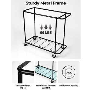 StorageWorks 200L Laundry Sorter 2 Section, Laundry Hamper with Wheels, Extra Large Laundry Basket for Clothes, Towel, Blanket, Rolling Laundry Cart for Laundry Room Organization, Beige, 1-Pack