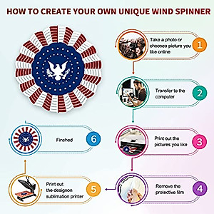 4 Pack 10 Inch Sublimation Wind Spinner Blanks, 3D Aluminum Wind Powered Kinetic Sculpture, Spinner Suspension Trim for Yards & Gardens（Round）