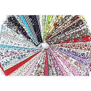 RayLineDo 60 Pcs Fabric Cotton 100% Printed Boundle Patchwork Squares of 2025cm