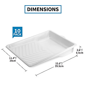 Precision Defined Paint Tray Liner Set 9-Inch, Supreme Paint Roller Trays with Deep Paint Pockets and Textured Ridge, Paint Pan Liners, Heavy Duty Plastic Disposable Paint Tray Liners (10-Pack)