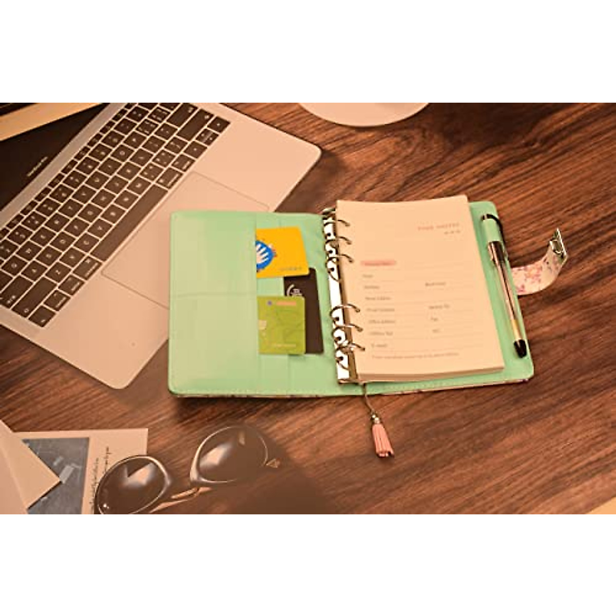 JunShop Floral Password Diary with Lock A6 Refillable Locking Journal PU Leather Combination Locked Diary Journal (Purple)