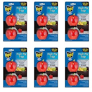 Raid Fruit Fly Trap Bundle Fruit Fly Traps for Kitchen, Fly Trap Indoor Use, Fly Traps, Fly Killer, Fly Catcher for Food Prep Areas, Gnat Trap Indoor Use (6 Pack)' (6 Pack, 12 Total Traps)