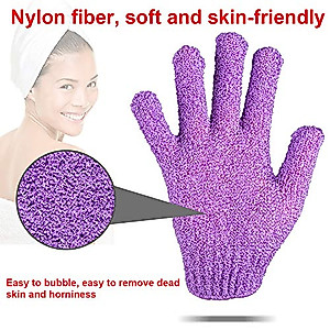 Duufin 14 Pairs Exfoliating Gloves Body Scrub Bath Gloves Exfoliator Body Wash Glove for Shower, Spa, Massage and Body Scrubs