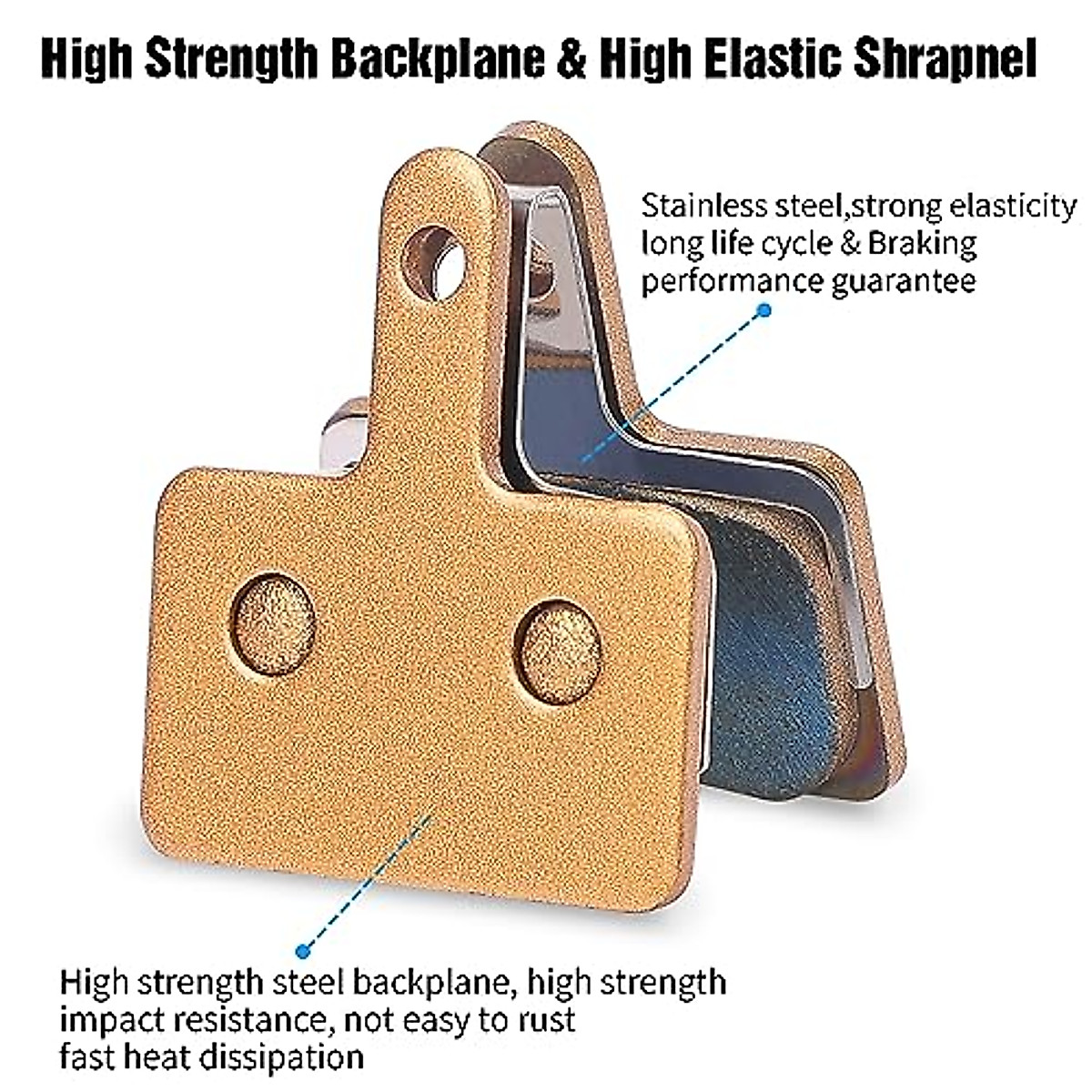 4 Pairs Sintered Metal MTB Bike Brake Pads, Ebike Scooter Brake Pads Electric Scooter Brake Pads Electric Bike Brake Pads, Compatible for Trp Tektro Shimano Brake Pads MT200 M355 M446 M315 M365