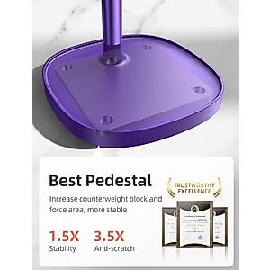 LISEN Purple Cell Phone Stand, Angle Height Adjustable Stable Cell Phone Stand for Desk, Sturdy Aluminum Metal Phone Holder Fits iPhone 14 Pro Max Samsung Kindle All 4''-10'' Devices etc…