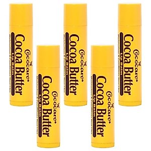 Cococare Cocoa Butter Lip Balm - The Little Yellow Stick Enriched with Natural Cocoa Butter - Conditions & Protects Lips with Hydrating Formula - 0.15oz (Pack of 5)