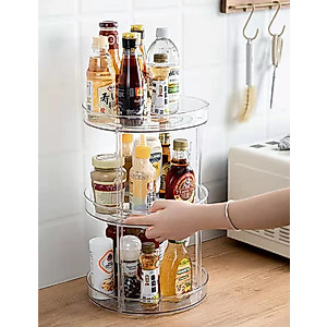 Artchros 3 Tier Lazy Susan Turntable Organizer Rotating Plate Spice Rack Standing Kitchen Rack - 9.25 inch