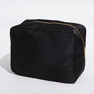 Kaymey Extral Large Cosmetic Bag Makeup Pouch Bag Case, Nylon Travel Set Women Men(Black,XL)