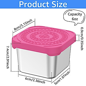 3Pack Stainless Steel Snack Containers 6oz Snack Box Container Leakproof Stainless Steel Snack Cups with Silicone Lids Portable Snack Containers Stackable Freezer Dishwasher Safe for Daycare School