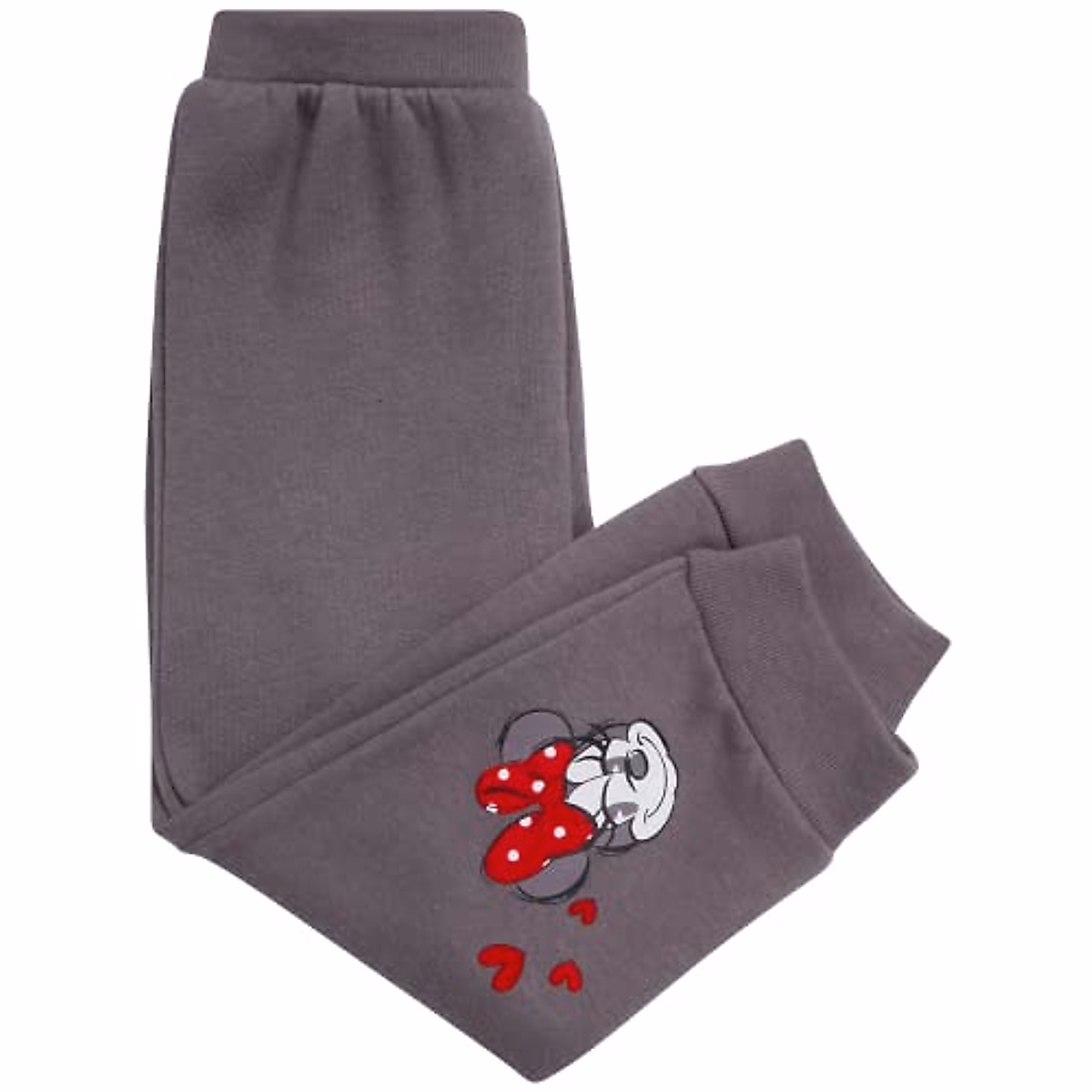 Disney Baby Girls' Jogger Set - 3 Piece Bodysuit, Long Sleeve Shirt Fleece Pant Set: Minnie Mouse, Winnie the Pooh (0-4T), Size 3T, Minnie Red/Charcoal