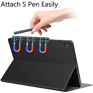 ZtotopCases for Galaxy Tab S6 Lite Case 10.4 Inch 2024/2022/2020, Strong Magnetic Case with Auto Sleep/Wake & Pen Holder, Slim PU Lightweight Stand Cover for Samsung Galaxy Tablet S6 Lite, Black