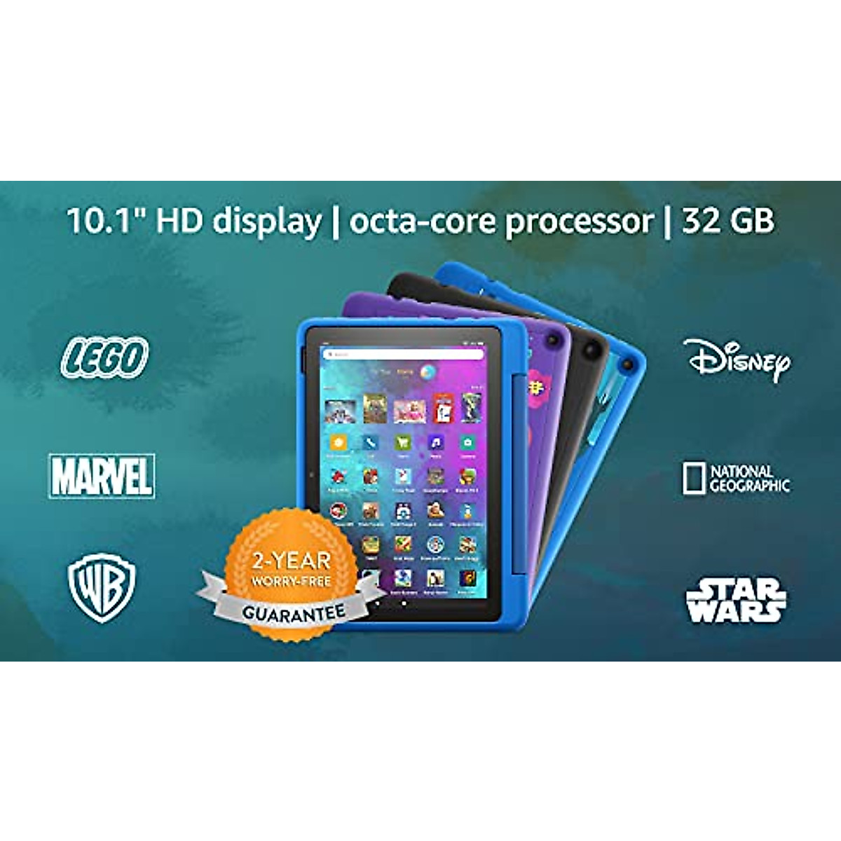 Amazon Fire HD 10 Kids Pro tablet, 10.1", 1080p Full HD, ages 6–12, 32 GB, (2021 release), named "Best Tablet for Big Kids" by Good Housekeeping, (2021 release), Black