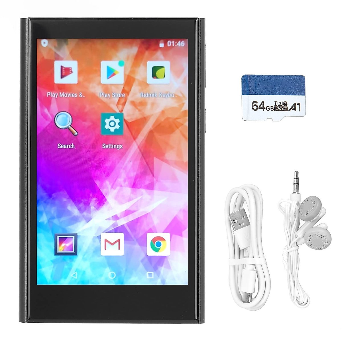 72GB WiFi Mp3 Mp4 Player with, 4.0 Inch Full Touch Screen, HiFi Sound Music Player with and WiFi for Android FM Radio, Recorder, Ebook, Clock, Browser (64GB)