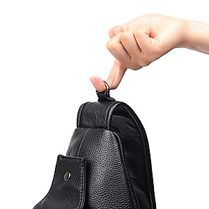 Full Grain Leather Crossbody Sling Bag Chest Backpack Outdoor Travel Hiking Sports Daypacks