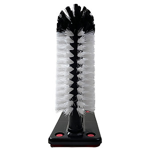 Anchorton Glass Washer Brush - 3 Brush Bar Glass Cleaner - Brushes for Large Cups Glasses and Bottles - Suction Cups for Stable Grip on Sink, Bar and Kitchen Top - Includes Cleaning Cloth