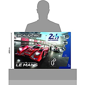 Scalextric C1368T 24 Hr Le Mans Sports Cars Slot Car Analog 1:32 Race Track Set, Red/White/Black
