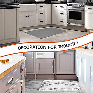 OPUX Anti Fatigue Kitchen Floor Mat, Reversible Cushioned Memory Foam Kitchen Rug Pad, Waterproof Non-Slip Padded Comfort Standing Mat for Office Laundry Home, 32x17 (Marble Gray)