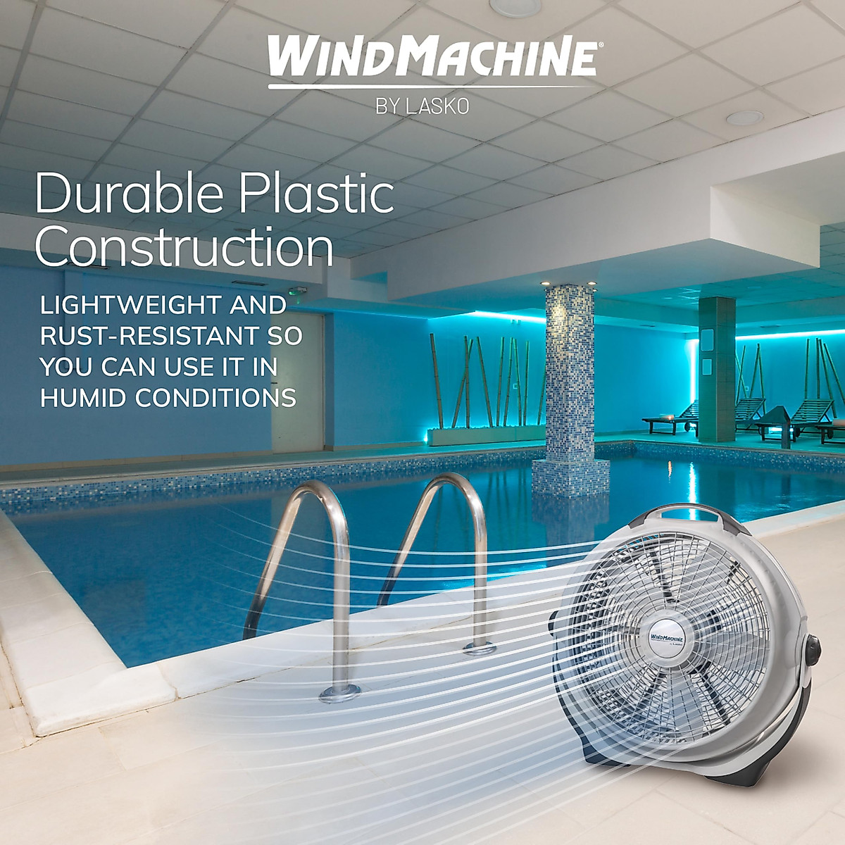 Lasko 3300 Wind Machine Air Circulator Portable High Velocity Floor Fans, for Indoor Home Cooling Breezes and, White Noise in Bedroom