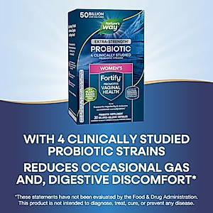 Nature's Way Women's Extra Strength** Fortify Probiotic, 50 Billion Live Cultures, Supports Digestive, Vaginal, & Immune Health*, Plant-Based Prebiotic Fiber, Non-GMO, 30 Capsules (Packaging May Vary)