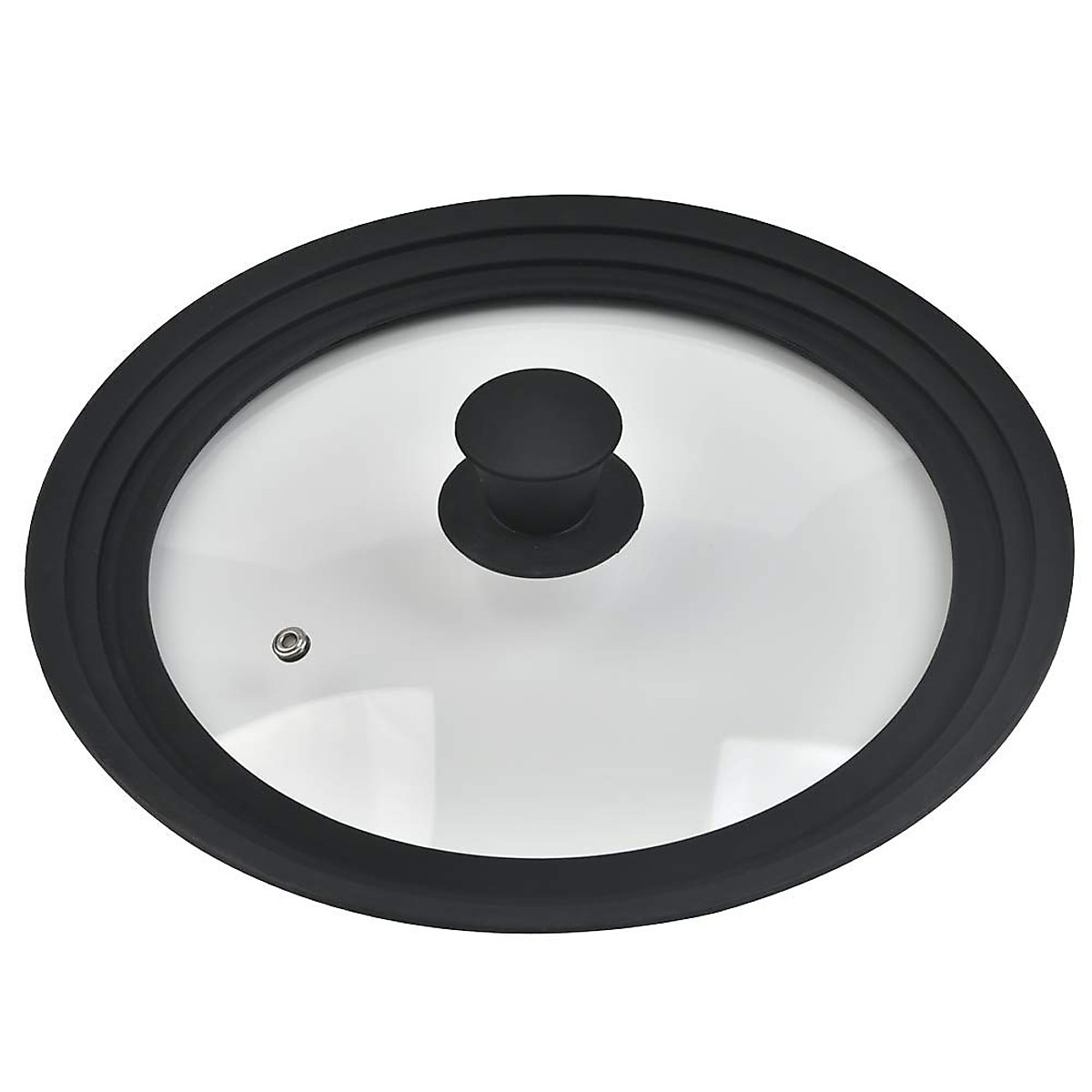 FOCCTS Universal Lid for Pots and Pans, Tempered Glass Skillet Lid, Universal Pan Lid Frying Pan Lid with Heat Resistant Silicone Rim, One Size Fits 10", 11" and 12"