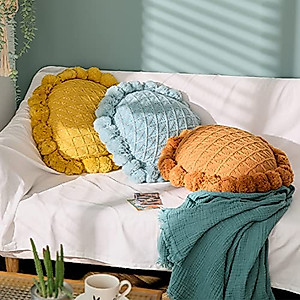 Maxpetus Circular Creative Knitting Pillow futon Knitting Cushion Sofa Cushion (White)