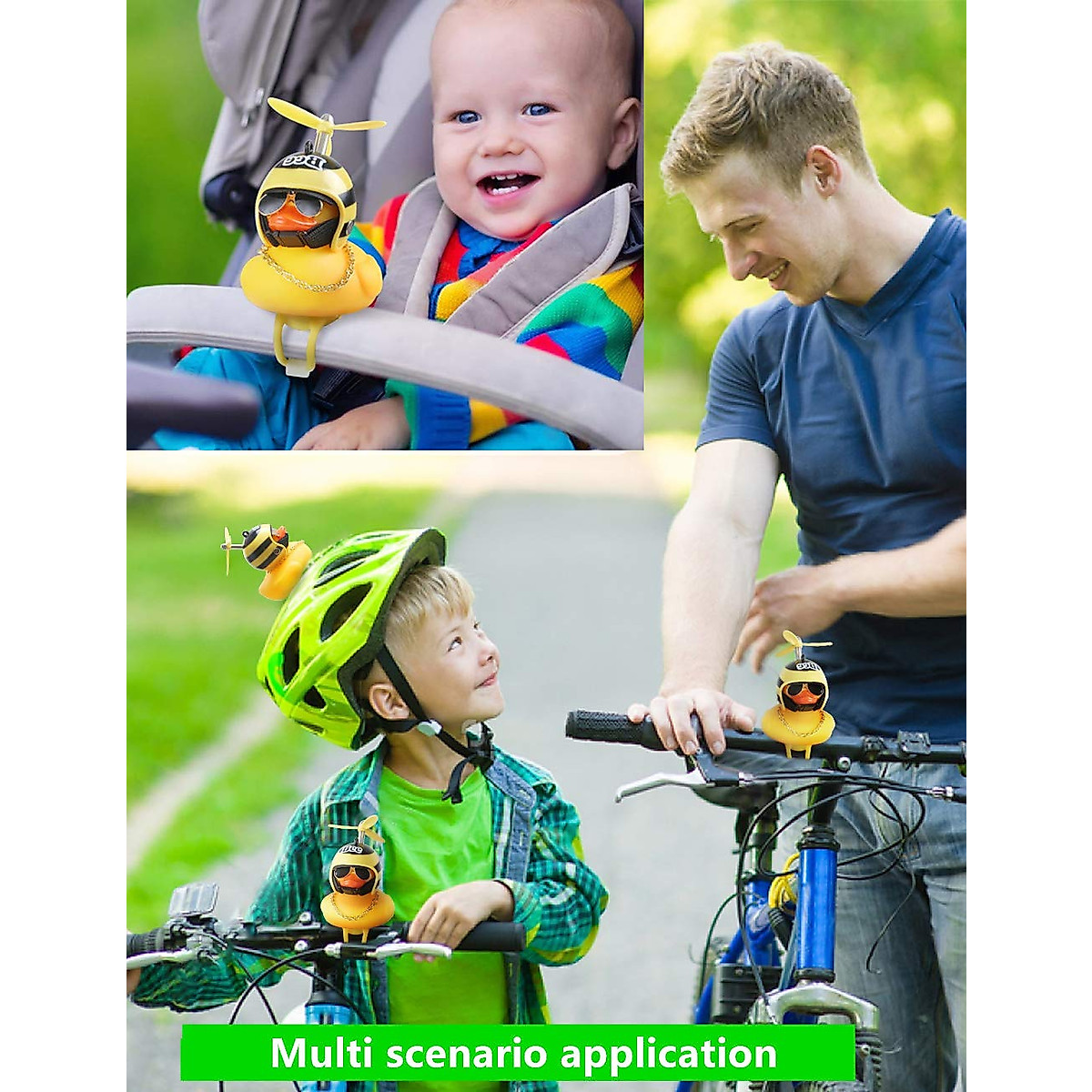 MuYuDaDi Rubber Duck Patos para jeeep Lights Christmas Duck Cart Marine Duck Cool Companion Toy Squeaky Glasses Rubber Ducks Funny (Stars and Stripes + Little Yellow Duck)