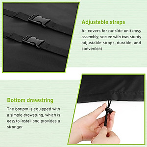 AFEION Window Air Conditioner Cover Outdoor, Outside Window AC Units Cover AC Unit Covers with Free Drawstring, 27.5W x 25D x 19H inches