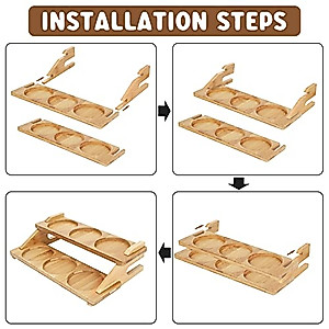 OTVAFAVA 6 Pack of 10 oz Apothecary Jars Bathroom Vanity Storage Organizer with Bamboo Tray and Labels - Qtip Holder Dispenser Canister Clear Plastic Acrylic Jar for Cotton Ball, Cotton Swab, Cotton Rounds, Floss