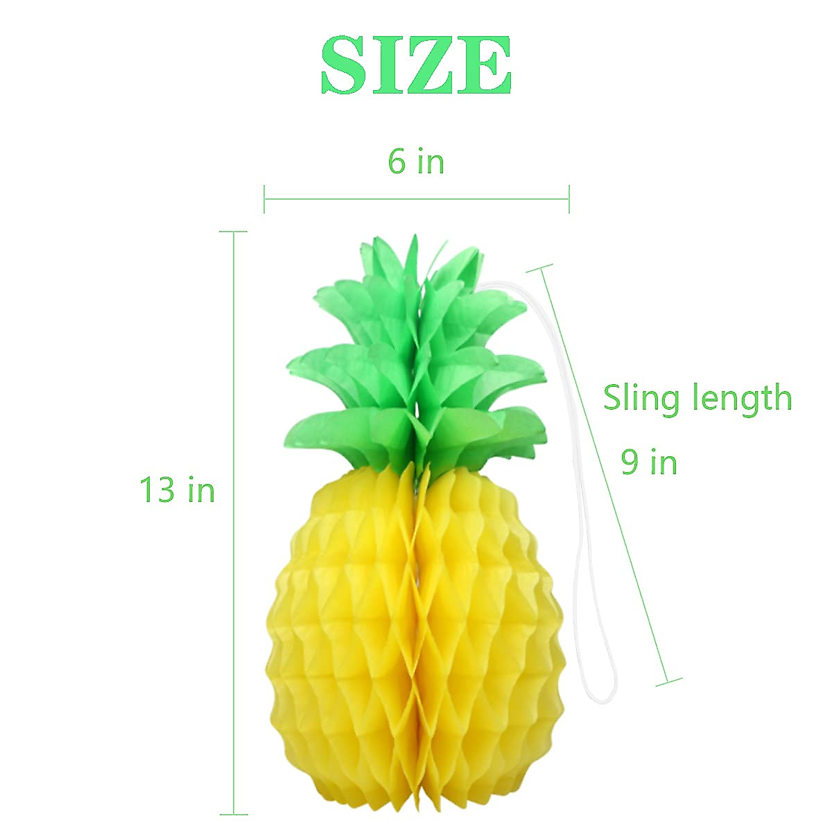 9 Pcs 14 Inch Pineapple Decorations for Tropical Flamingo Party Summer Hawaiian Luau Party Pineapple Honeycomb Tissue Centerpieces for tables Hanging Decorations Favors