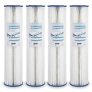 Geekpure Whole House Pleated PP Polypropylene Sediment Filter -4.5" x 20"-5 Micron (Pack 4)