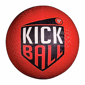 Franklin Sports Rubber Kickball - Kids Playground Ball for Dodgeball + Kickball - 10" Bouncy Ball for Outdoor Games - Red