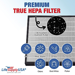 LifeSupplyUSA Set of 4 Replacement Filter Kit Compatible with RabbitAir Air MinusA2 SPA-700A & SPA-780A Air Units (Pre-Filter, Carbon, HEPA, and Odor remover)