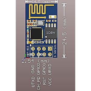 Wishiot 2pcs Esp8266 Esp-01 USB Adapter Programmer + 5pcs ESP8266 ESP-01S WiFi Module 4MB Wireless Serial Transceiver