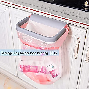 AYOUSENFAN Hanging Trash Bag Holder RV Trash Can, Portable Over The Cabinet Plastic Trash Bag Holder, for Kitchen Camping Dorm Room Bathroom Office Over The Door Plastic Bag Holder (Off-White