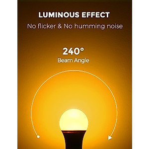 L LOHAS LED Sleep aid Amber Light Bulbs, Blue Light Blocking, A19 3W(40 Watt Equivalent) Dim Light Bulbs, 1800K Warm Light Bulb, E26 Base, 2 Pack