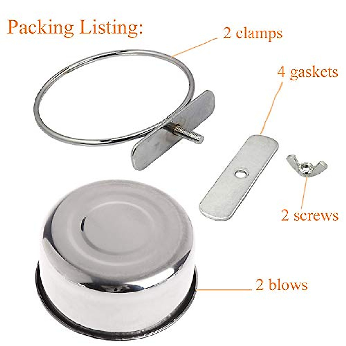 kathson 2 Pack Bird Feeding Cups with Clamp Holder, Parrot Food & Water Cage Hanging Bowl Stainless Steel Coop Cup Dish Feeder for Parakeet Cockatiels Conure Budgies Lovebird Finch