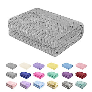 Baby Blanket Flannel, Cozy Throw Blankets for Newborn Infant and Toddler, Super Soft and Warm Receiving Baby Blanket for Crib Stroller (Grey 25 * 32")