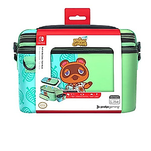 PDP Gaming Officially Licensed Switch Pull-N-Go Travel Case - Animal Crossing - Semi-Hardshell Protection - Protective PU Leather - Holds 14 Games - Works with Switch OLED & Lite - Perfect for Kids