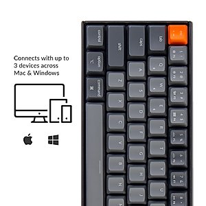 Keychron K14 70% Layout 72 Keys Hot-Swappable Bluetooth Wireless/USB Wired Mechanical Gaming Keyboard with Gateron G Pro Blue Switch/Multitasking/White LED Backlight Computer Keyboard for Mac Windows