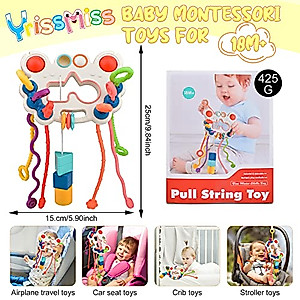 Yrissmiss Montessori Toys for 1+ Year Old Girls Boys,Sensory Toys for Toddlers 1-3 Autistic Children,Pull String Baby Toys 6 to 12 Months,Toddler Toys Age 1-2｜Infant Toys Gifts for 1+ Year Old Girls